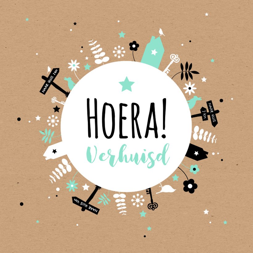 Verhuizen- Cirkel met illustraties | Kaartje2go