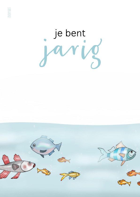 Verjaardag- Man met grote vis | Kaartje2go