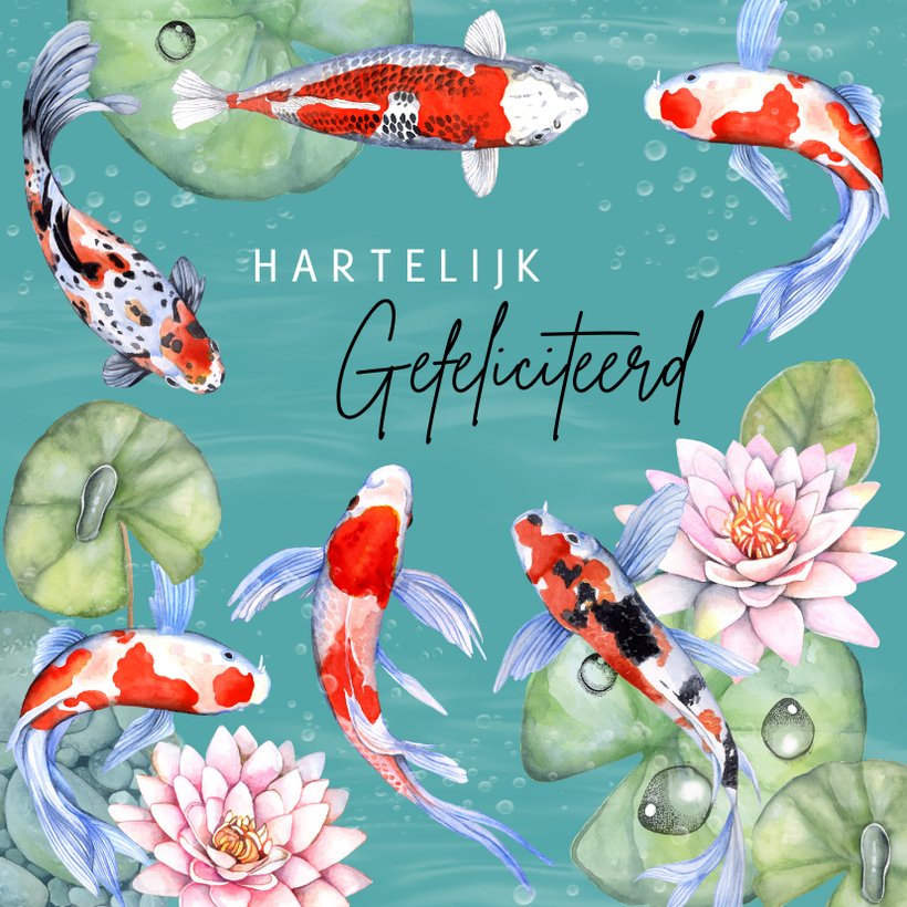 Verjaardag vissen koikarpers | Kaartje2go