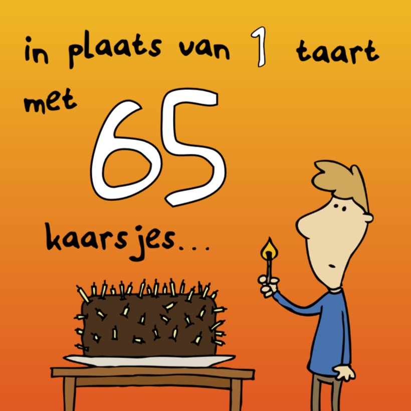Verjaardagskaart 65 Taartjes | Kaartje2go