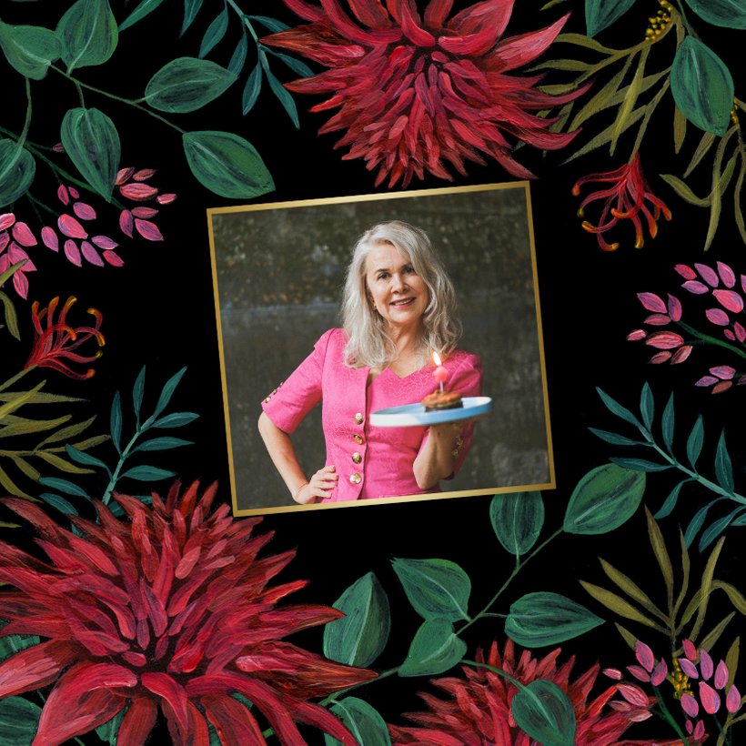 Verjaardagskaart 70 bloemen goud klassiek | Kaartje2go