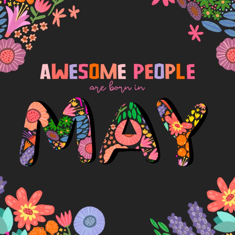 Verjaardagskaart awesome people are born in may | Kaartje2go