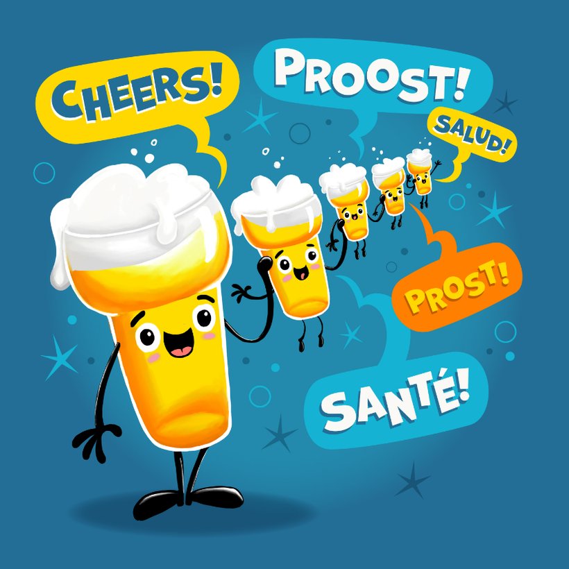 Verjaardagskaart biertje met een biertje in de | Kaartje2go