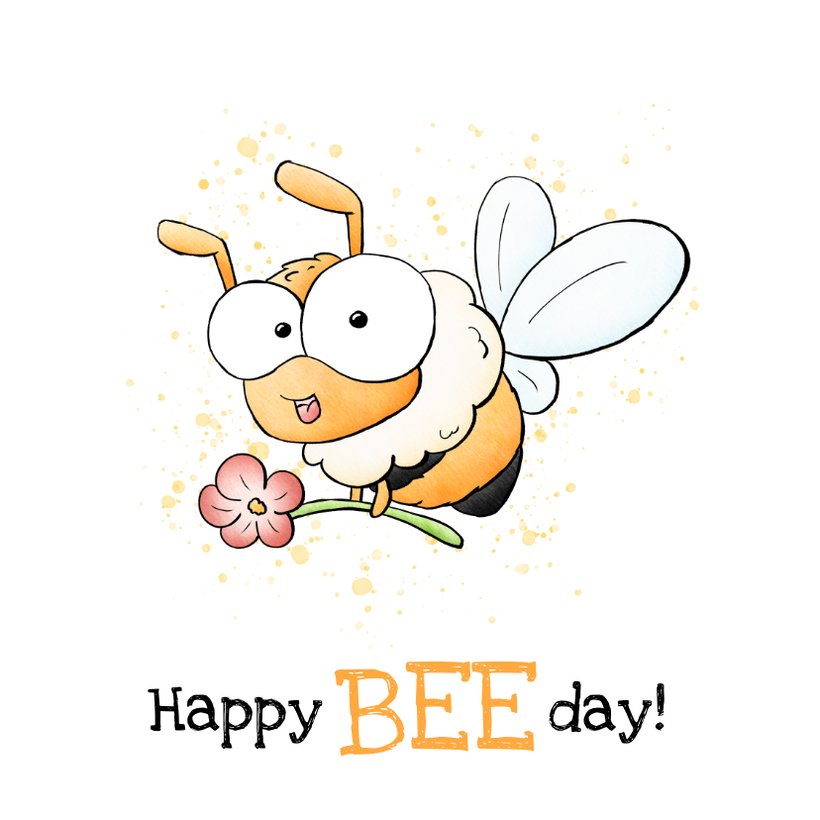 Verjaardagskaart bij happy Bee-day | Kaartje2go