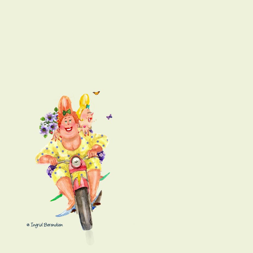 Verjaardagskaart Bloemen op de brommer | Kaartje2go