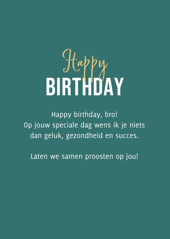 Verjaardagskaart broer brother bier confetti | Kaartje2go
