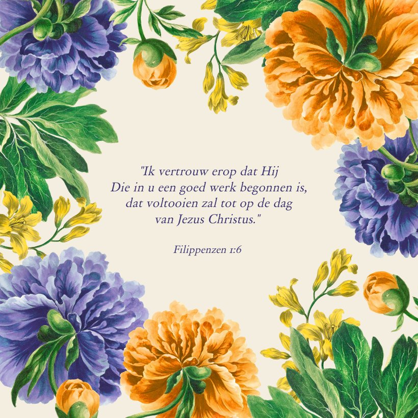 Verjaardagskaart christelijk bloemen Gods zegen | Kaartje2go
