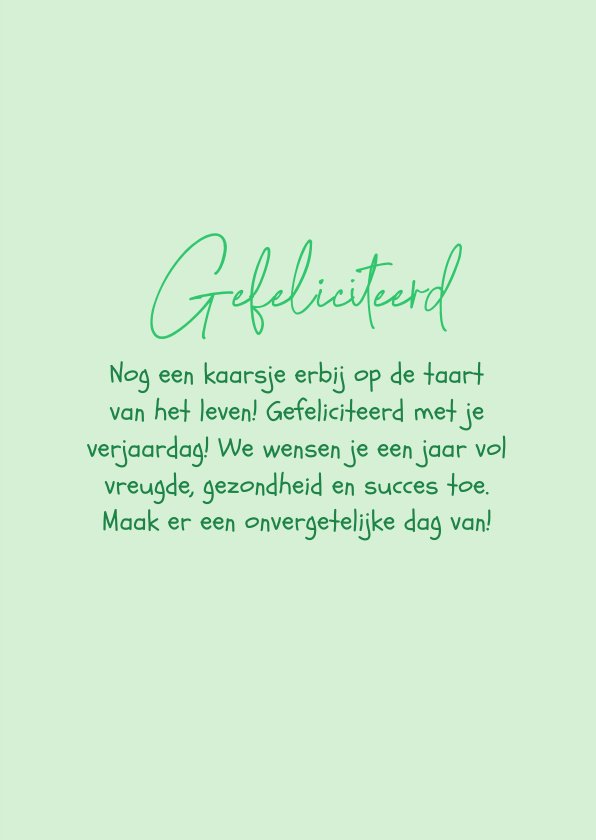 Verjaardagskaart collega taart confetti | Kaartje2go