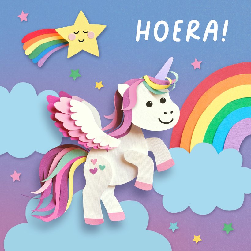 Verjaardagskaart eenhoorn magische verjaardag | Kaartje2go