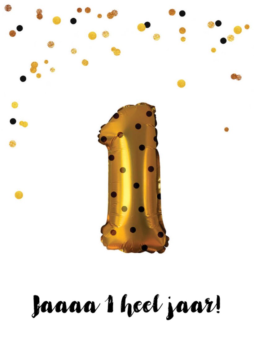 Verjaardagskaart felicitatie 1 jaar jongen | Kaartje2go