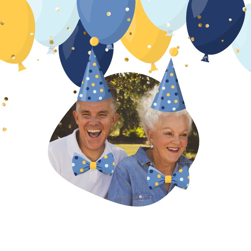 Verjaardagskaart grappig eigen foto met strik | Kaartje2go