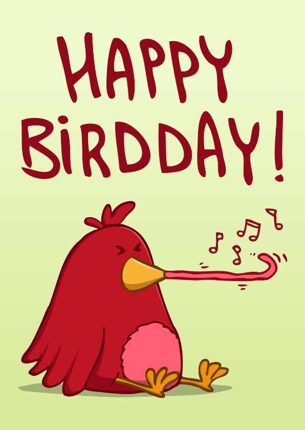 Verjaardagskaart'Happy Birdday' roltoeter | Kaartje2go