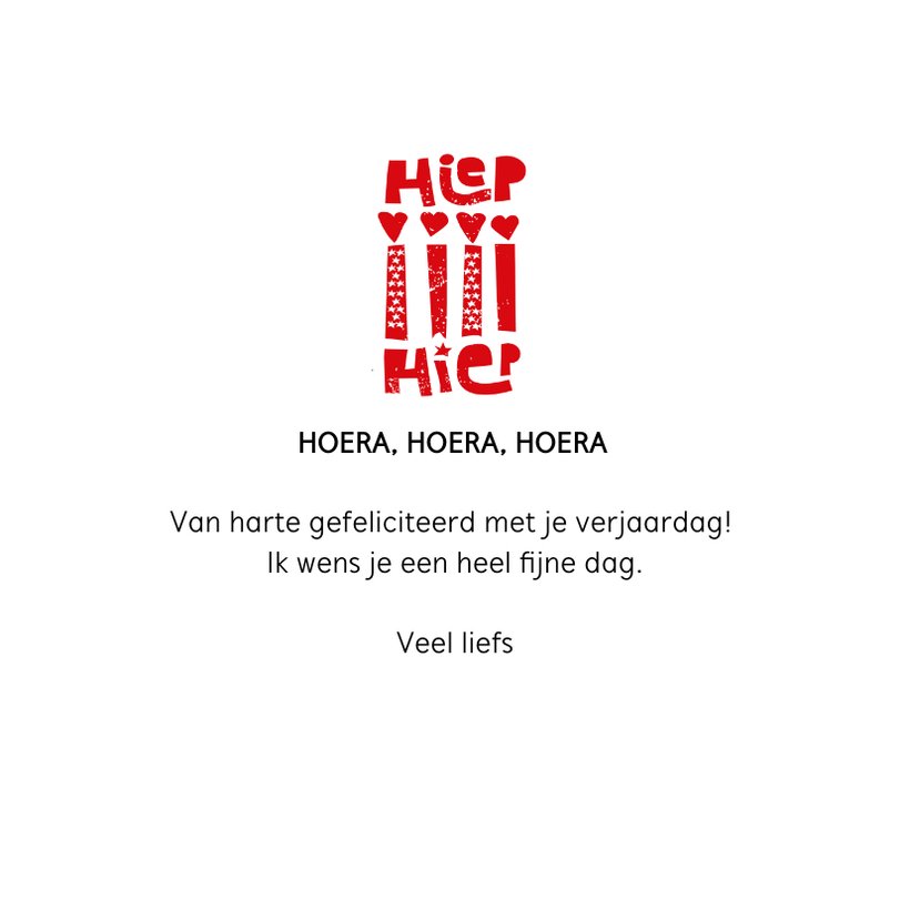 Verjaardagskaart'Hiep Hiep Hoera' Sanquin | Kaartje2go