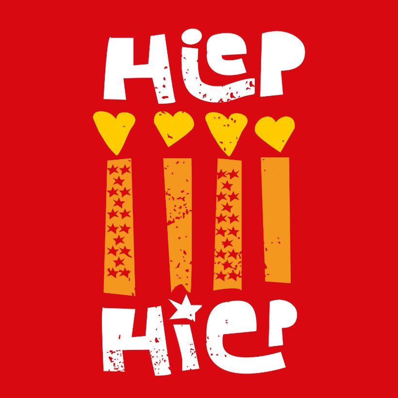 Verjaardagskaart'Hiep Hiep Hoera' Sanquin | Kaartje2go