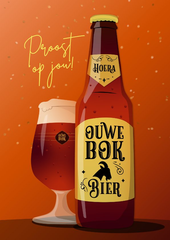 Verjaardagskaart humor ouwe bok bier vintage | Kaartje2go