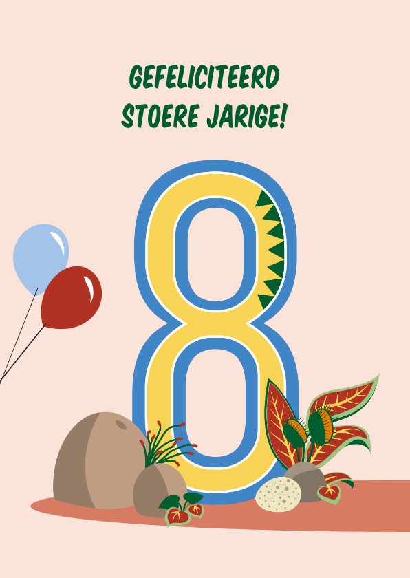 Verjaardagskaart jongen 8 jaar met | Kaartje2go