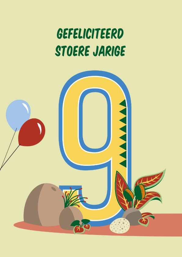 Verjaardagskaart jongen 9 jaar met | Kaartje2go