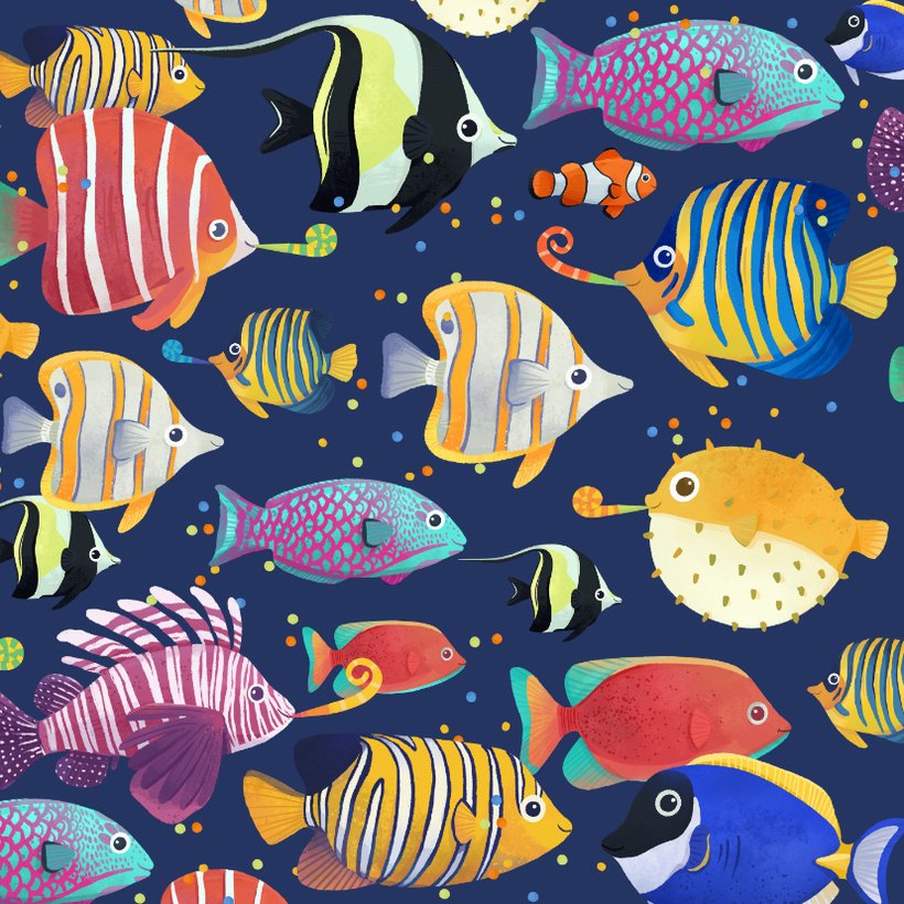 Verjaardagskaart kleurrijk vissen grappig | Kaartje2go