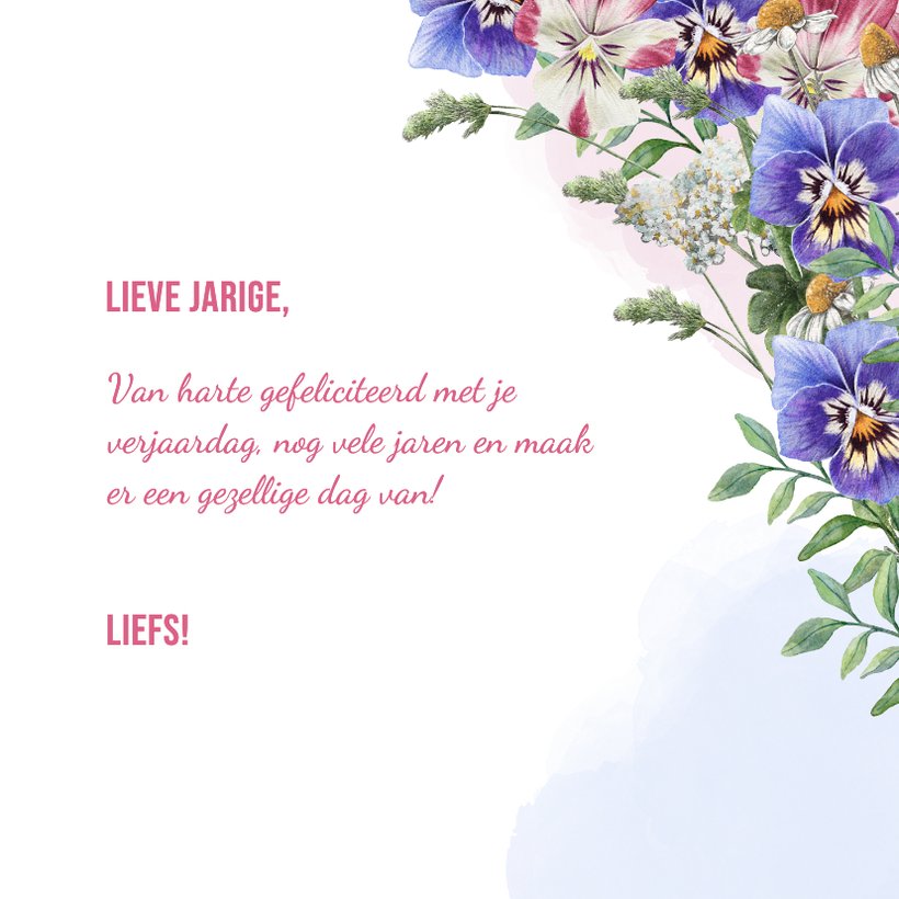 Verjaardagskaart met een groot boeket bloemen | Kaartje2go
