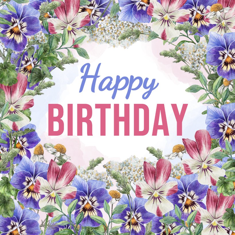 Verjaardagskaart met een groot boeket bloemen | Kaartje2go