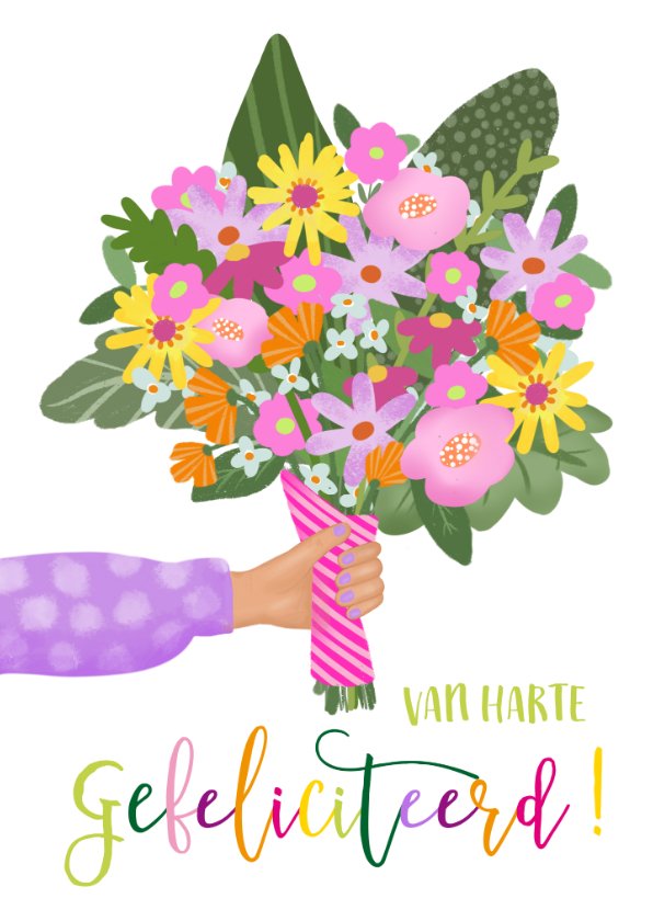 Verjaardagskaart met mooie bos bloemen | Kaartje2go
