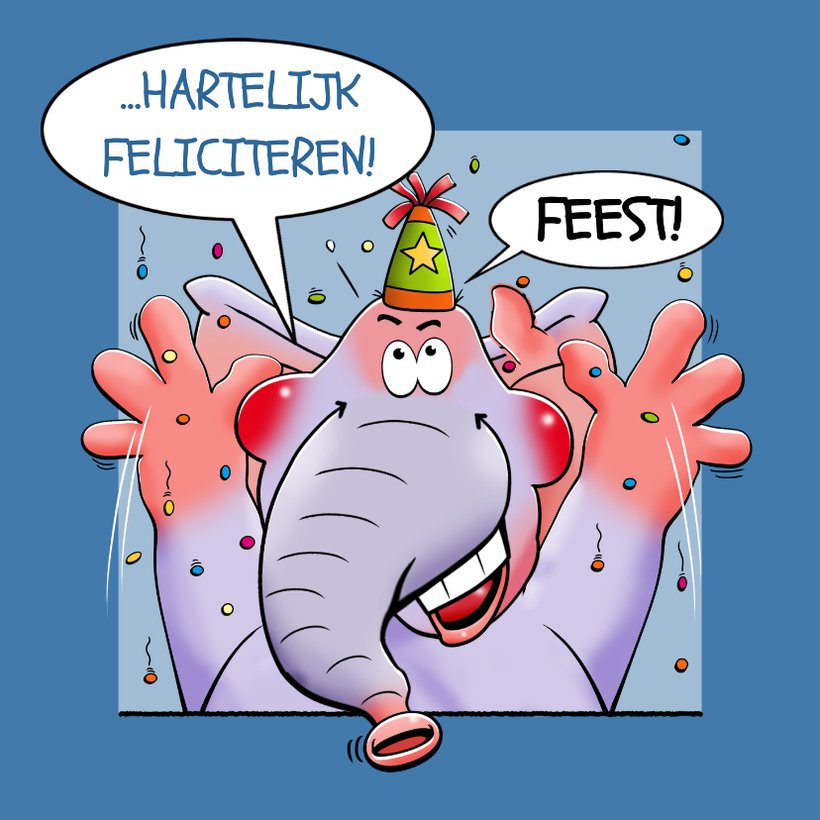 Verjaardagskaart met olifant, die je gezonde | Kaartje2go