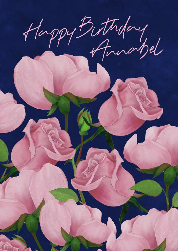 Verjaardagskaart met roze rozen | Kaartje2go