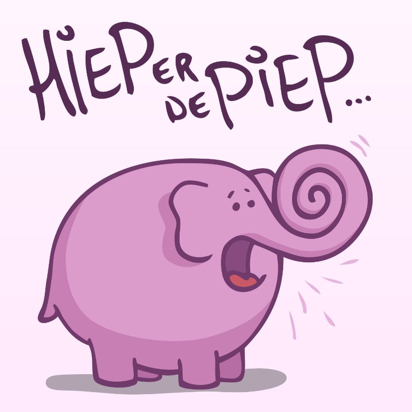 Verjaardagskaart olifant slurf als roltoeter | Kaartje2go