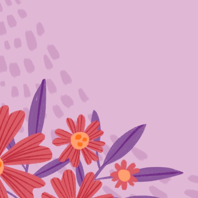 Verjaardagskaart paarse kader rode bloem | Kaartje2go