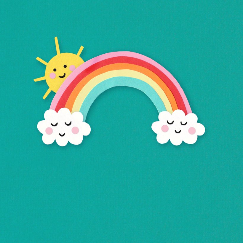 Verjaardagskaart regenboog en zonnetje | Kaartje2go