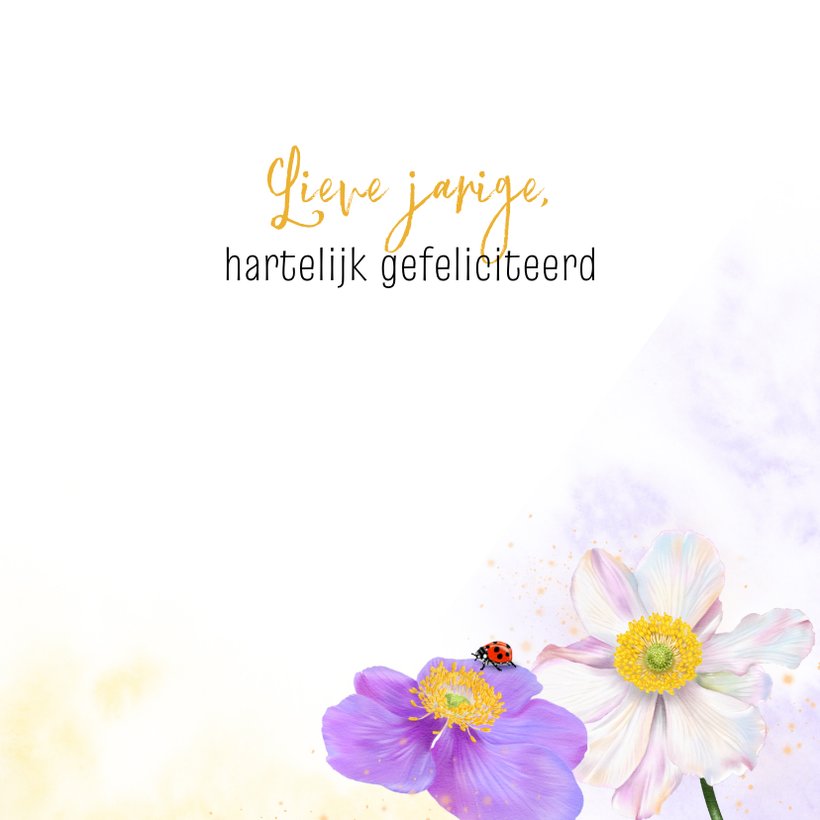 Verjaardagskaart roze herfstanemonen | Kaartje2go