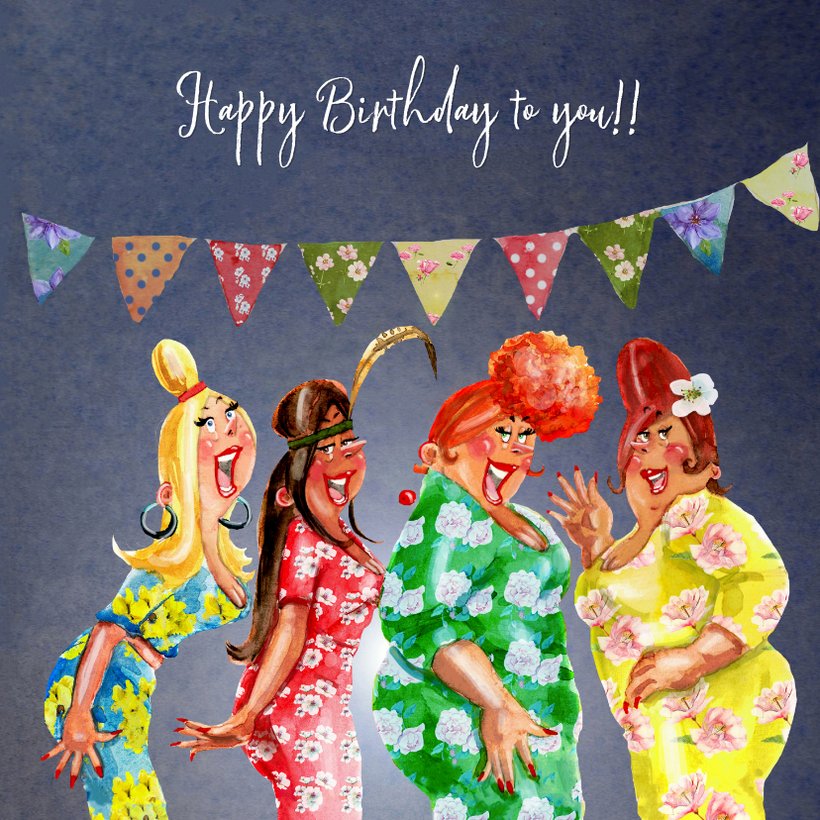 Verjaardagskaart the swinging sisters | Kaartje2go