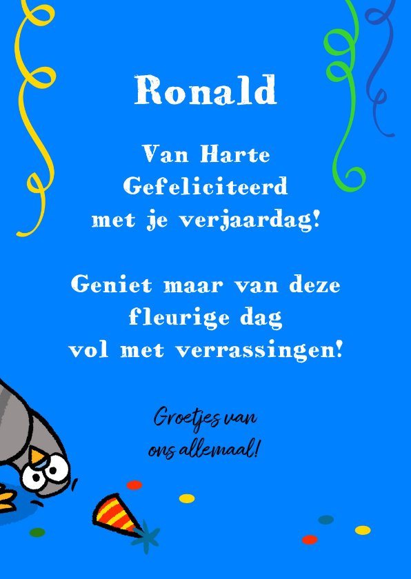 Verjaardagskaart'Toet Toet! Vandaag voel jij je | Kaartje2go