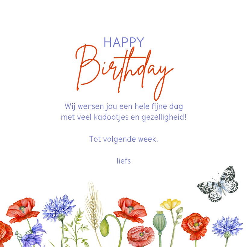 Verjaardagskaart veldbloemen | Kaartje2go