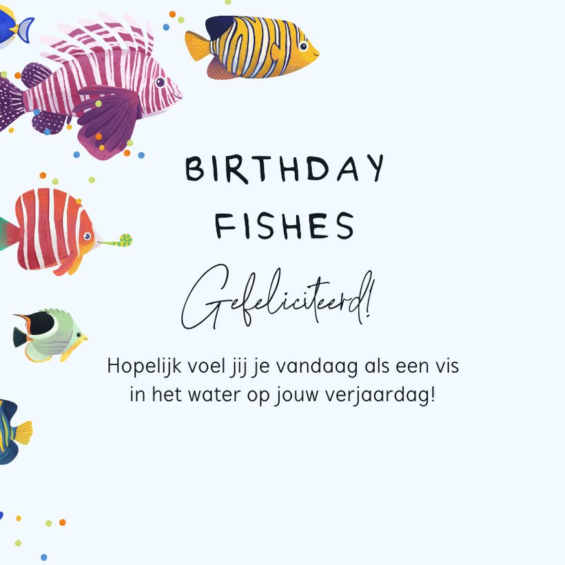 Verjaardagskaart vissen birthday fishes | Kaartje2go