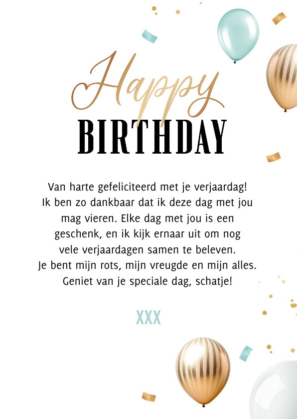 Verjaardagskaart vriendin ballonnen confetti | Kaartje2go