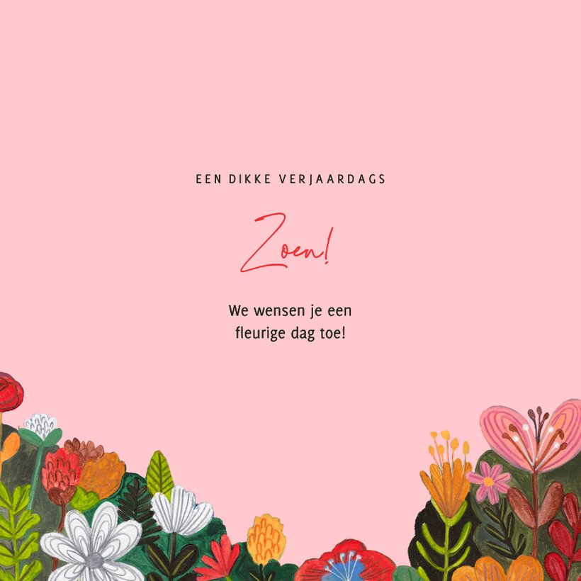 Verjaardagskaart vrolijke fleurige veldbloemen | Kaartje2go