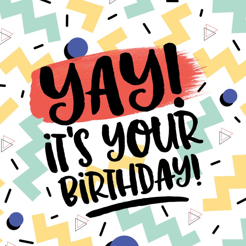 Verjaardagskaart Yay it's your birthday | Kaartje2go