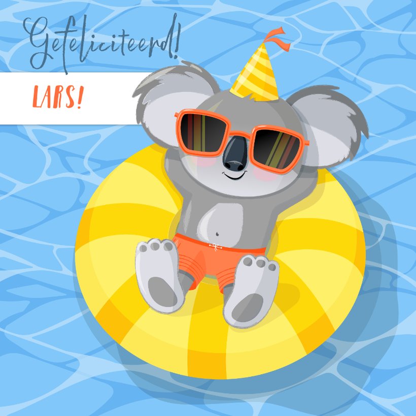 Verjaardagskaart zomer humor koalabeer chillend | Kaartje2go