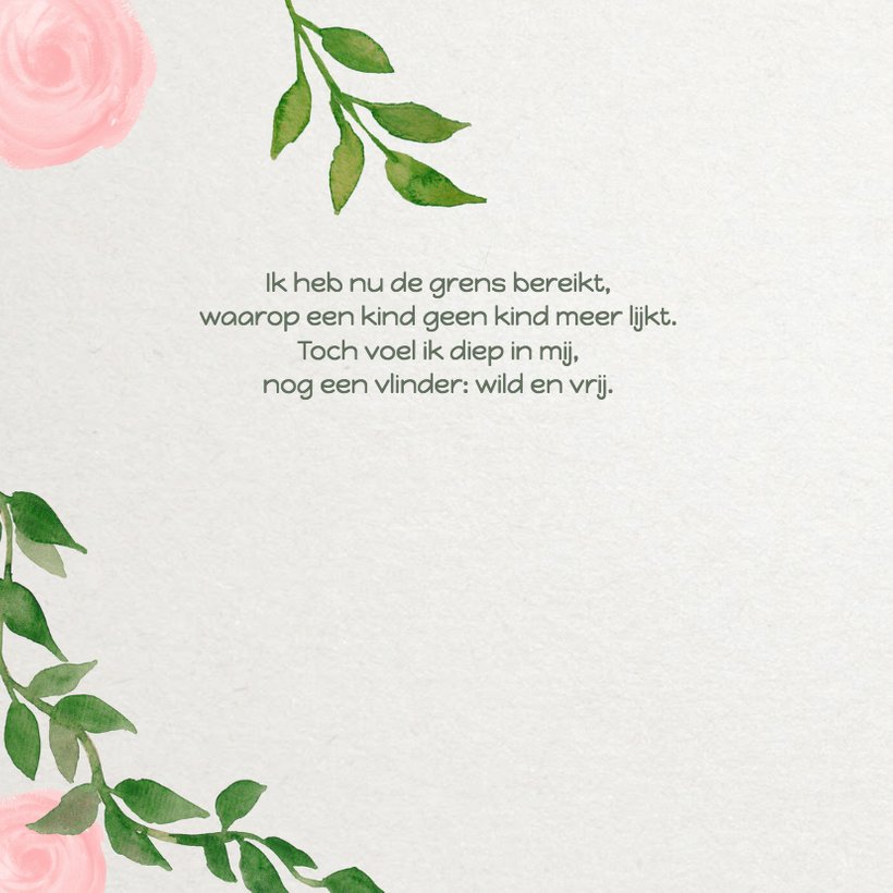 Vormsel rozen meisje - Communiekaarten | Kaartje2go