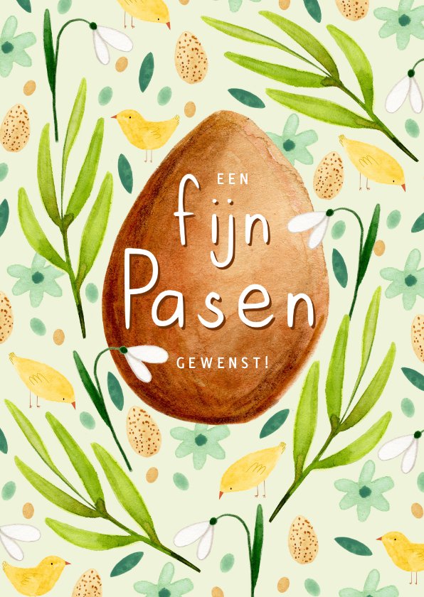 Vrolijk paaskaartje fijn pasen eieren lente | Kaartje2go