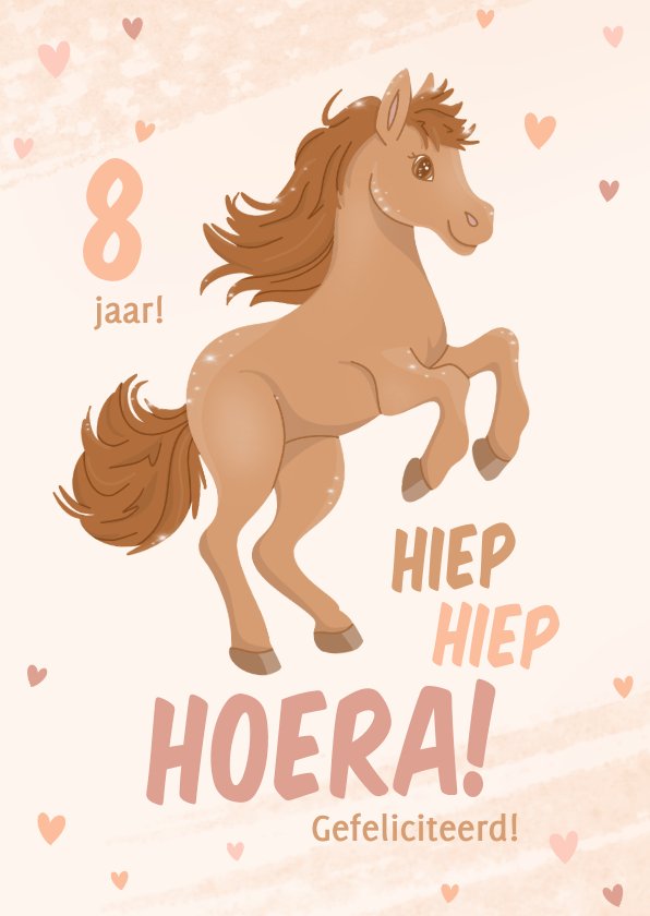 Vrolijk verjaardagskaartje kind met paard en | Kaartje2go