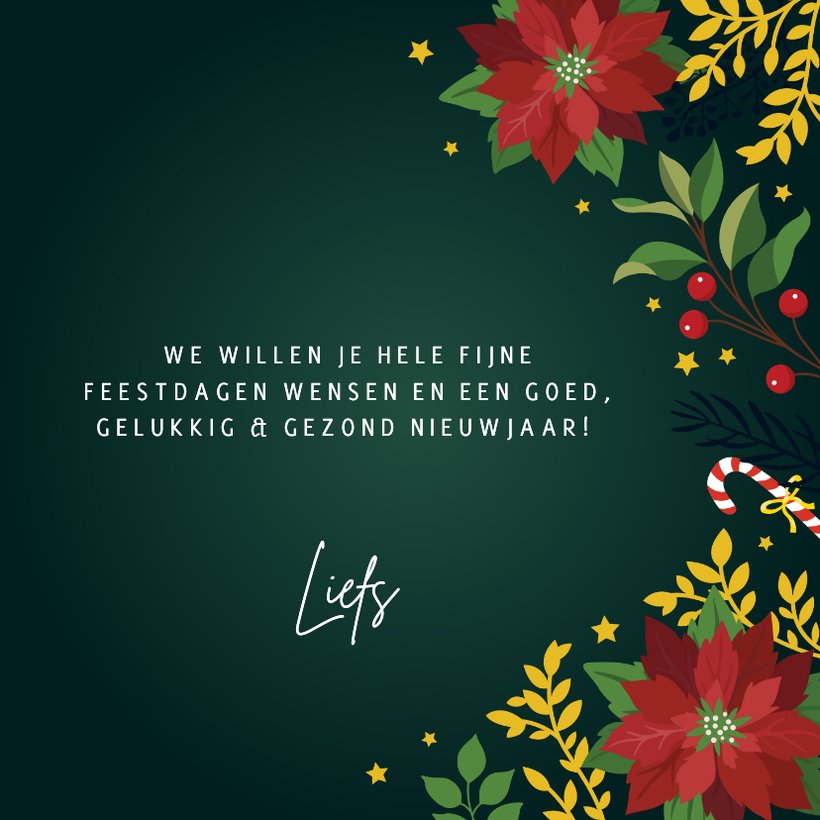 Vrolijke botanische kerstkaart - Kerstkaarten | Kaartje2go