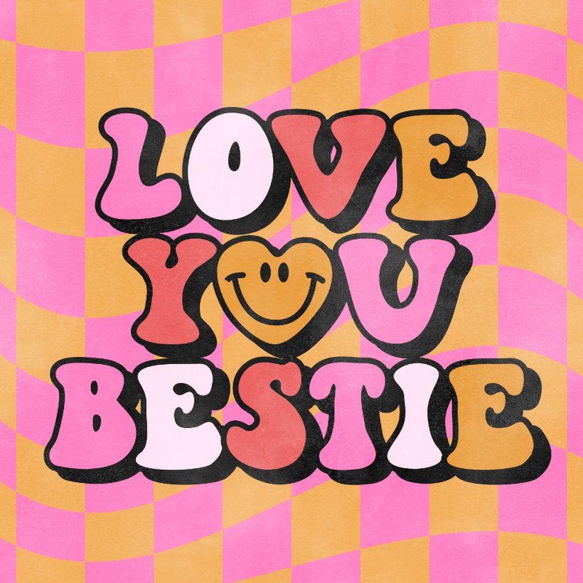 Vrolijke typografische valentijnskaart love you | Kaartje2go