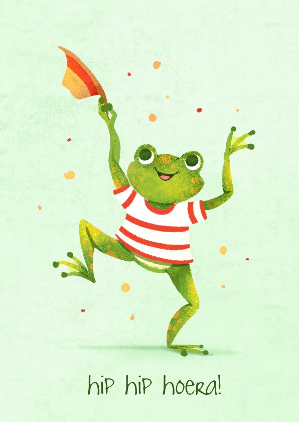 Vrolijke verjaardagskaart met een feestende | Kaartje2go