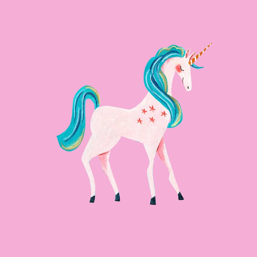 Vrolijke verjaardagskaart met eenhoorn in roze | Kaartje2go