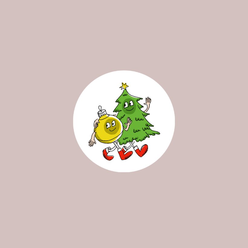Wandelende kerstboom en kerstbal met 2 foto's | Kaartje2go
