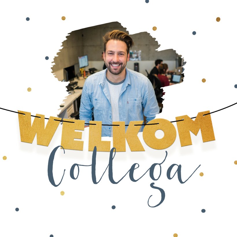 Welkom kaart nieuwe collega slinger confetti | Kaartje2go