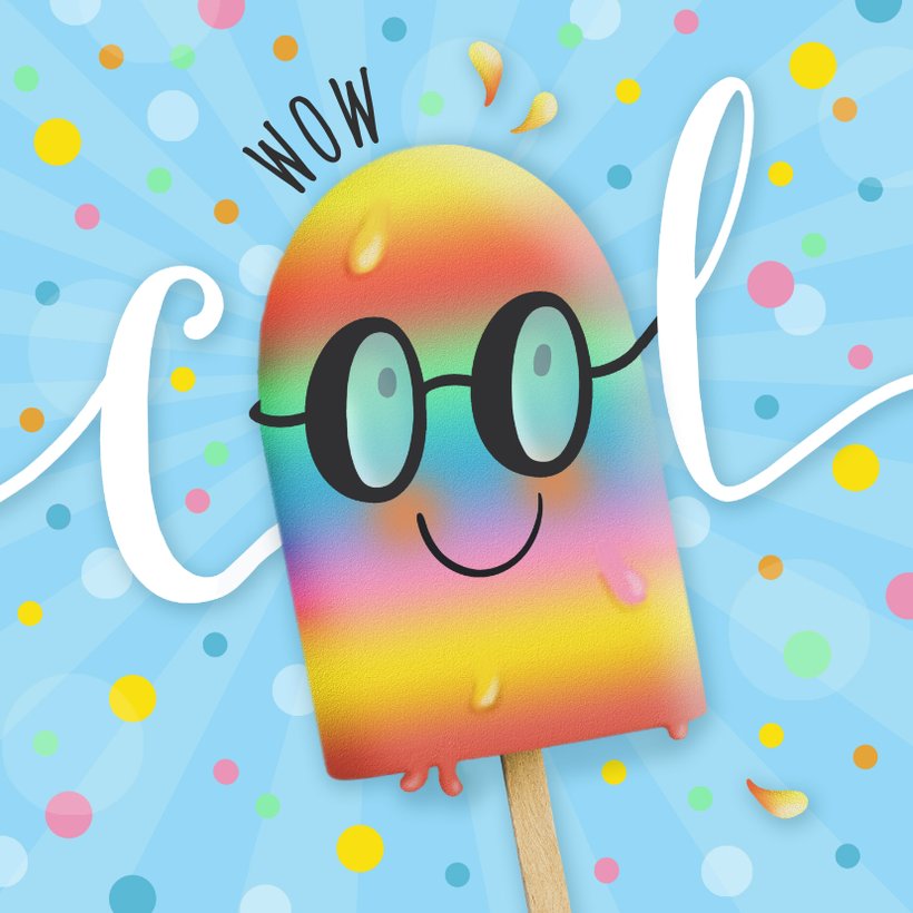 Wenskaart cool ijsje - Wenskaarten | Kaartje2go