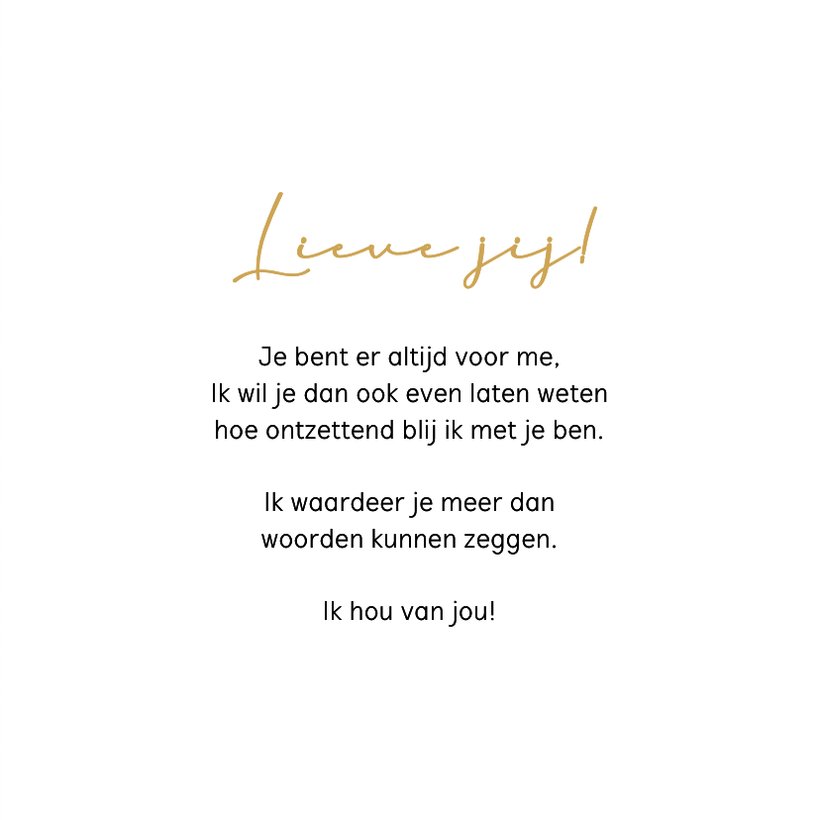 Wenskaart I love you teksten kraft papier | Kaartje2go